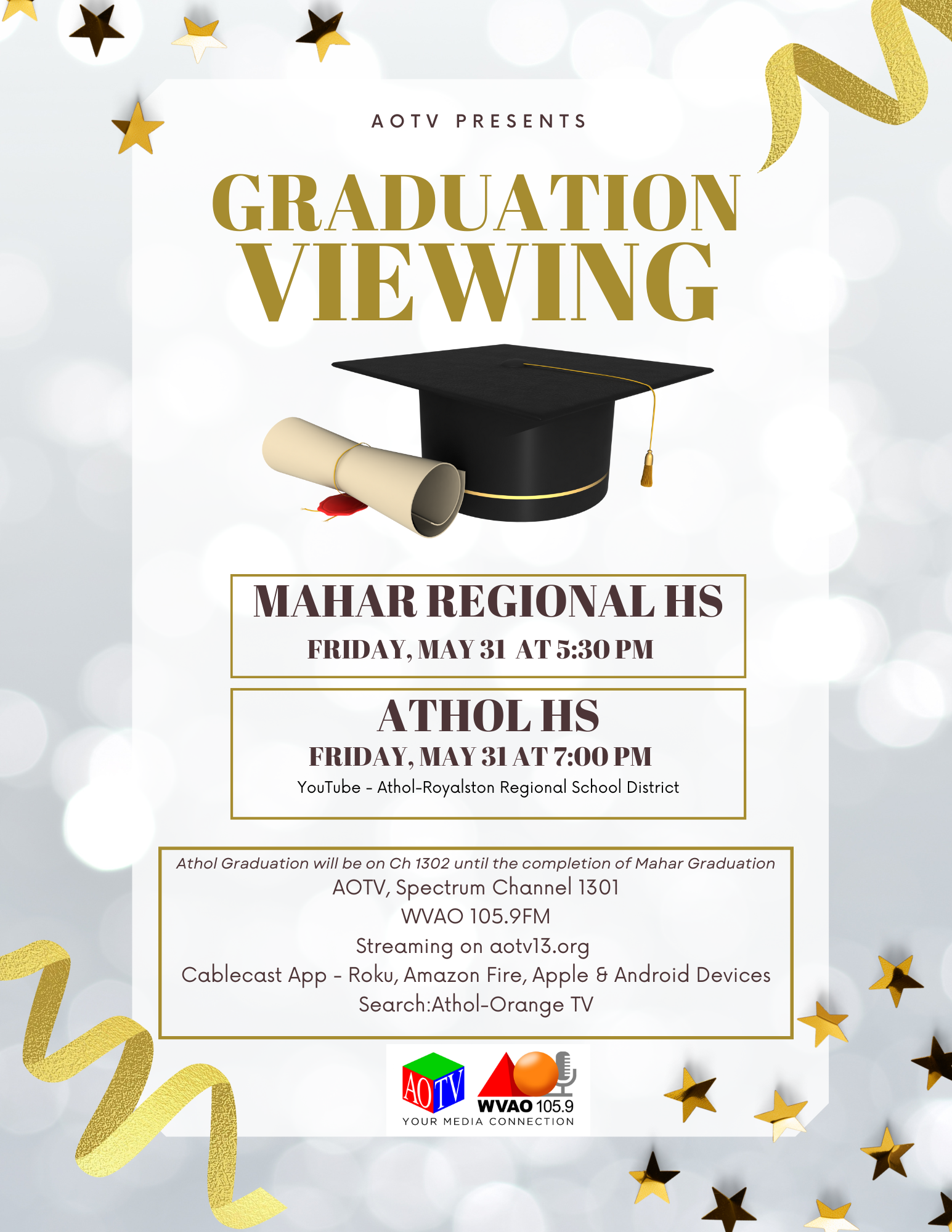 Graduation Viewing Flyer (v2) | Athol•Orange Community Television